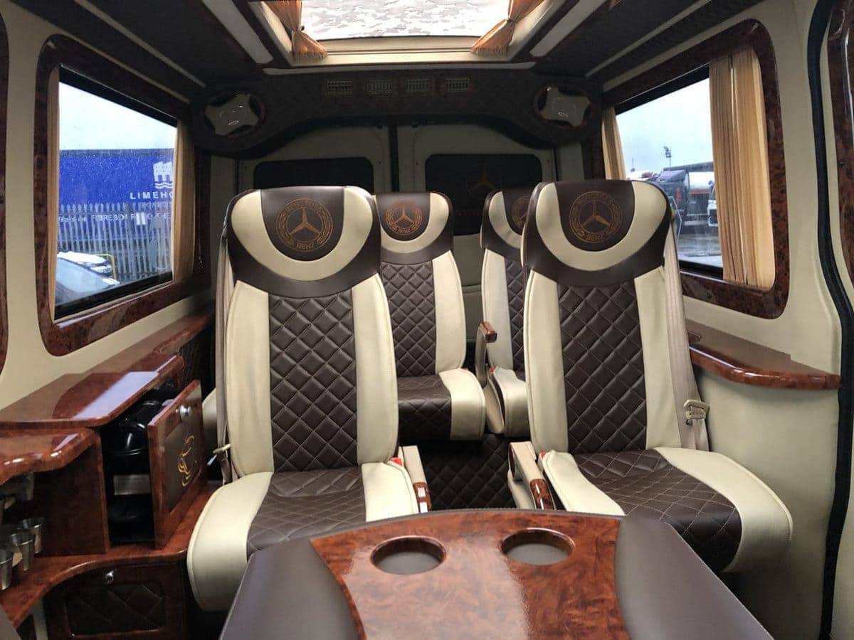 Mercedes Sprinter VIP minibus hire - Wedding bus hire.